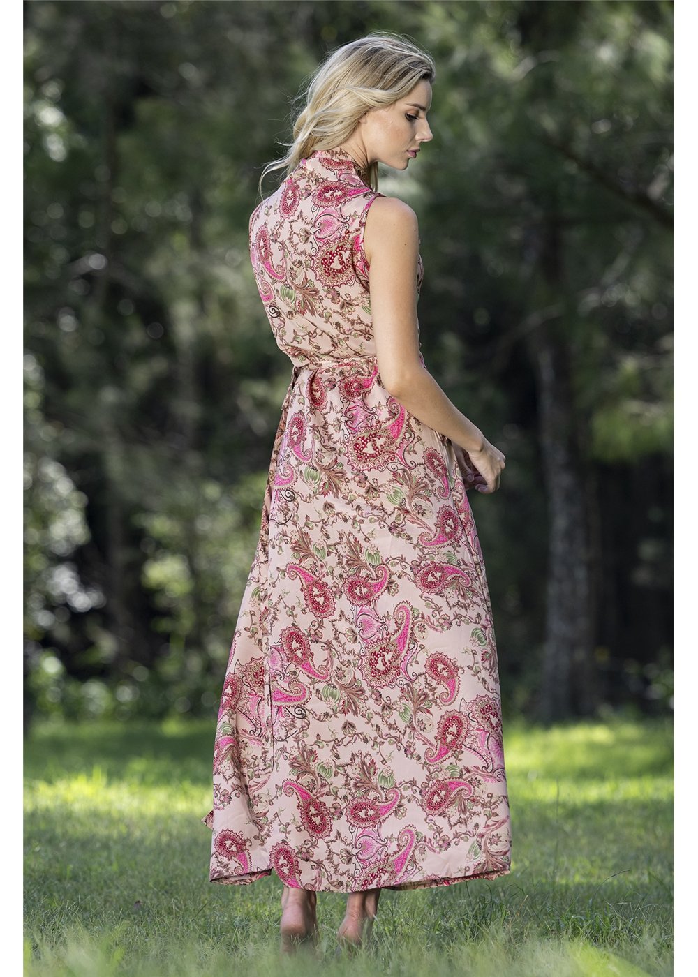 Blush Sleeveless Wrap Dress – Cienna Designs