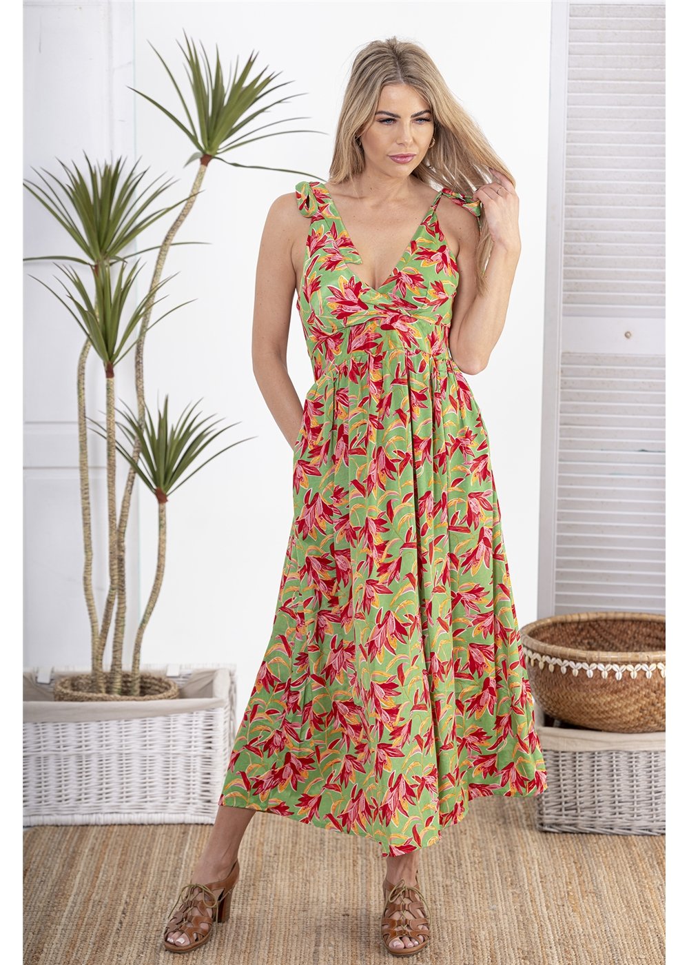 Lucia Tie Shoulder Maxi Dress – Cienna Designs