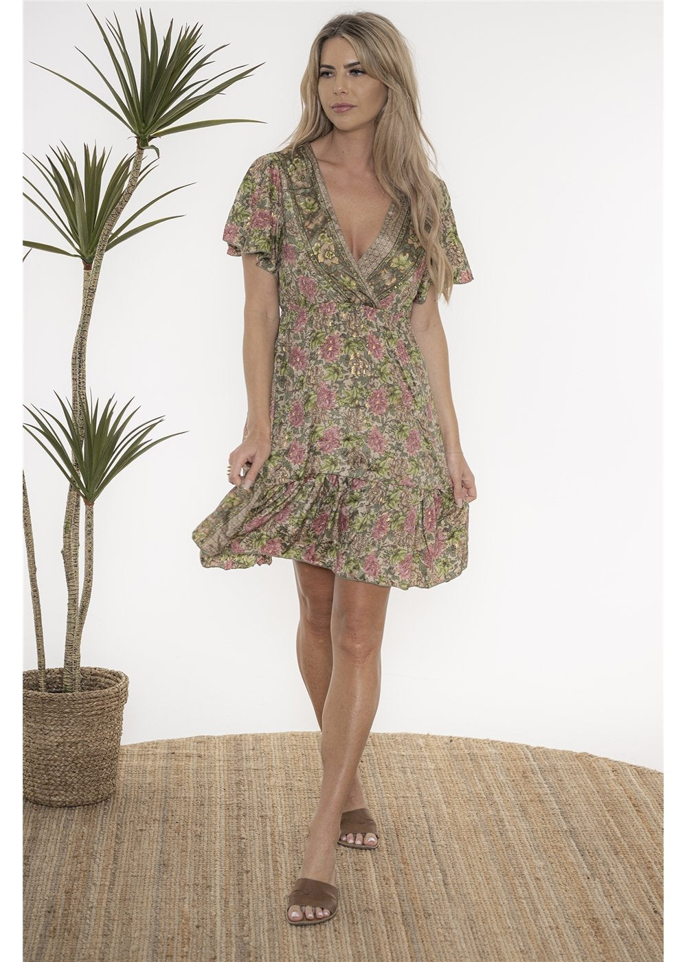 Maggie V-Neck Midi Dress – Cienna Designs