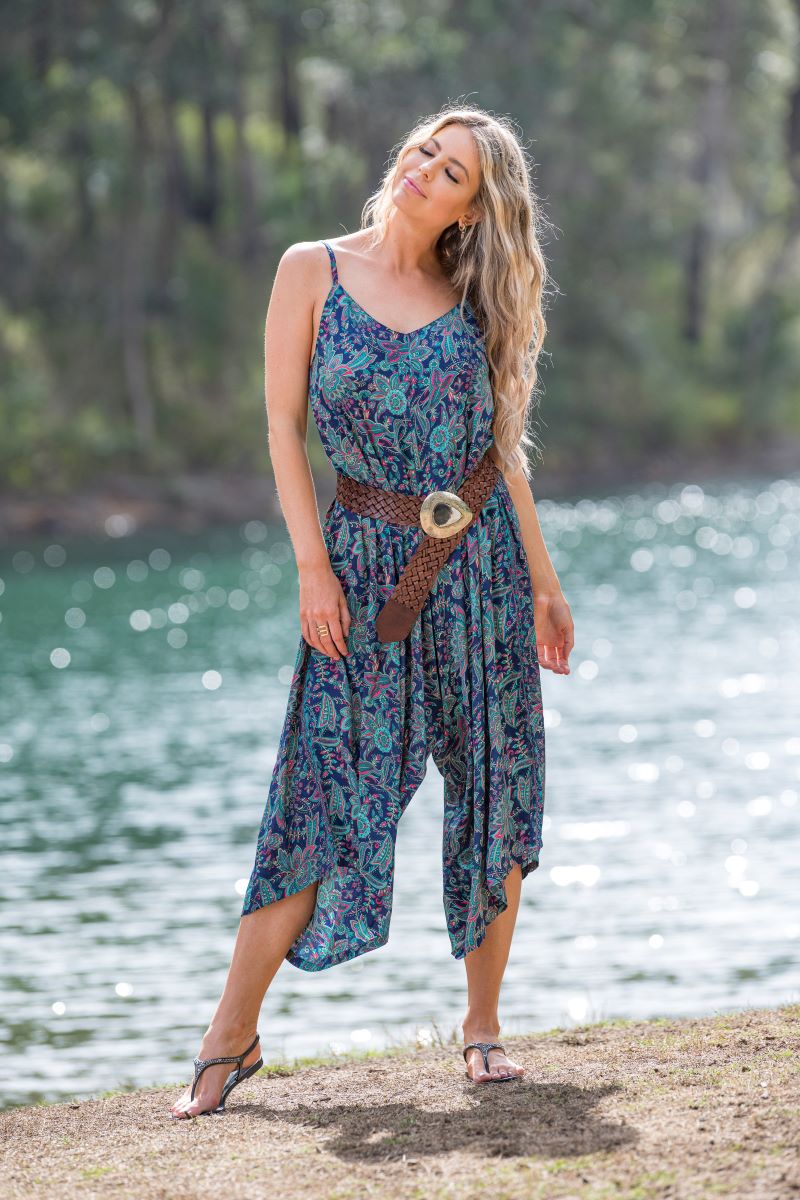 Polly Jumpsuit - Blue – Cienna Designs
