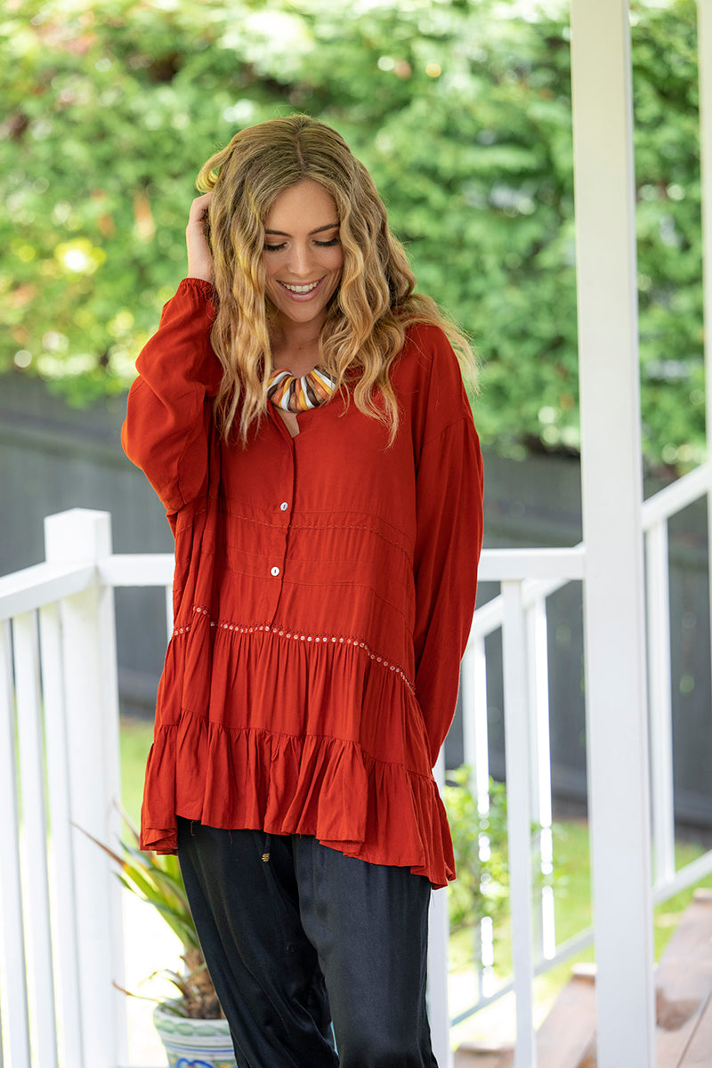 Coco Blouse - Rust – Cienna Designs